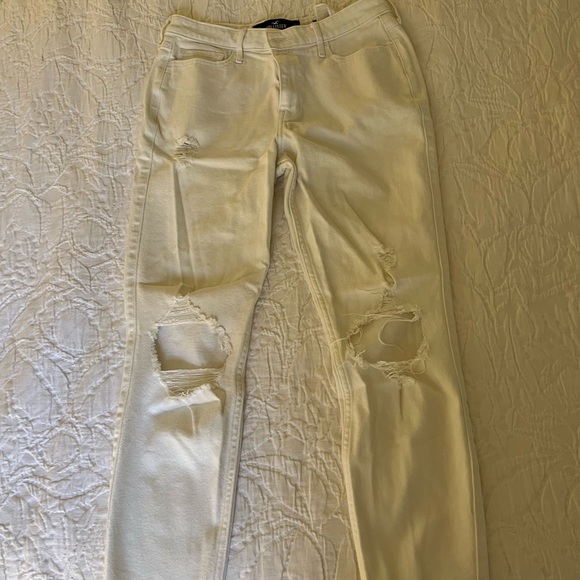 Hollister | Jeans | Hollister Highrise Super Skinny Crop Ripped White ...